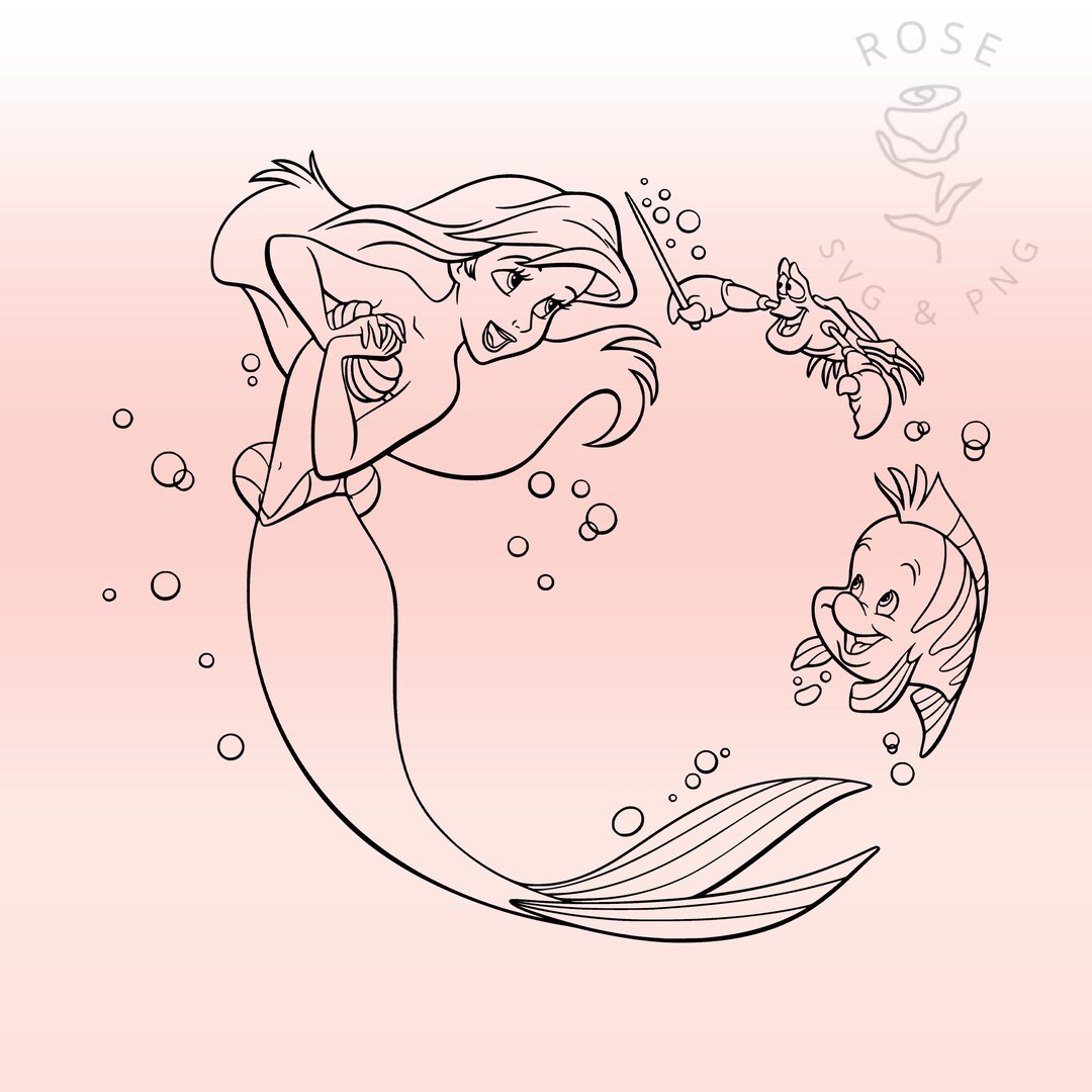 Ariel Princess PNG the Little Mermaid PNG, Flounder Sebastian , Little ...