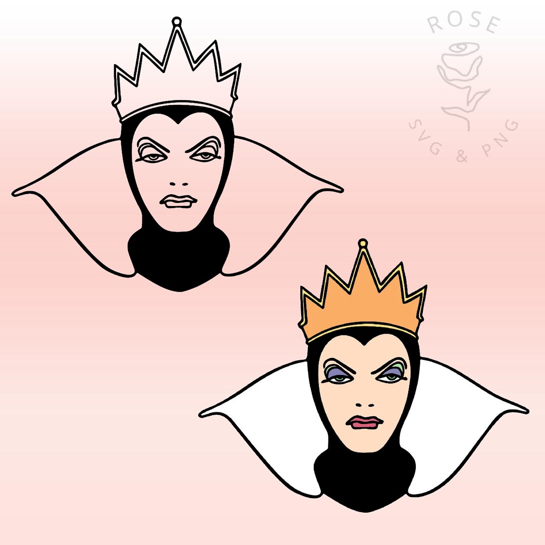 Evill Queen Outline Svg Png, Snow White Evil Queen SVG Retro Family ...