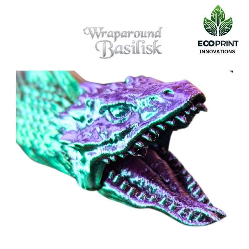 Articulated Basilisk Snake Toy - Flexible 3D Printed Wraparound Desk ...