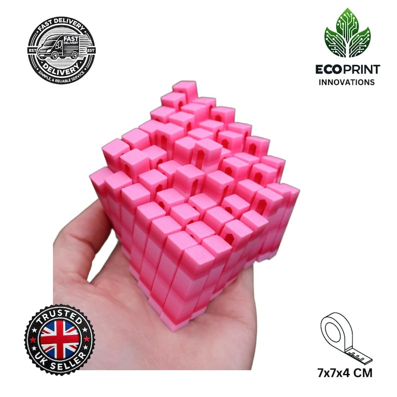 Pink Flexi Grid Fidget Toy - 3D Printed Stress Relief, Flexible Sensory ...