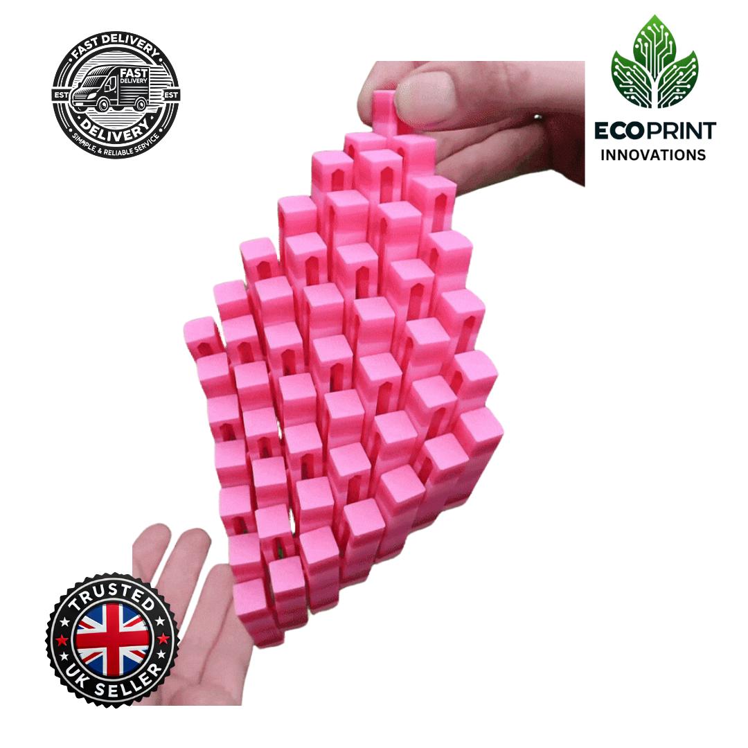 Pink Flexi Grid Fidget Toy - 3D Printed Stress Relief, Flexible Sensory ...