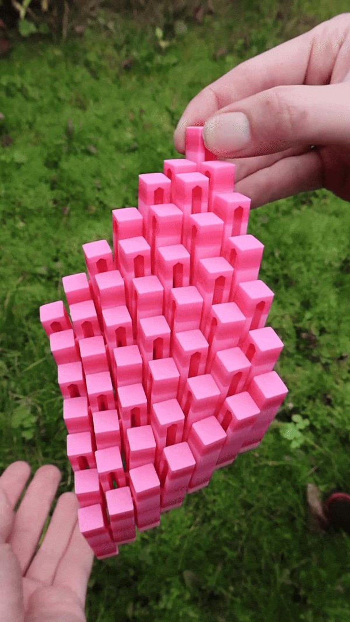 Pink Flexi Grid Fidget Toy - 3D Printed Stress Relief, Flexible Sensory ...