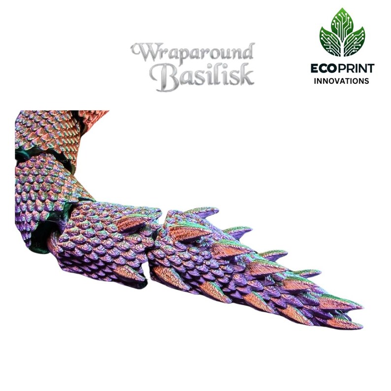 Articulated Basilisk Snake – 3D Printed Flexible Desk Pet, Eco-friendly ...