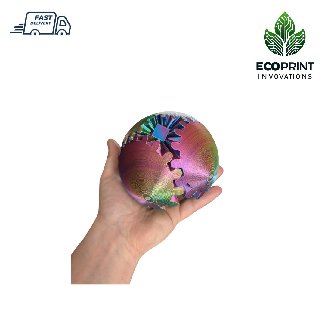 Fidget Toy Gear Ball Multicolour - 3D Printed Sensory Tool for ADHD and ...