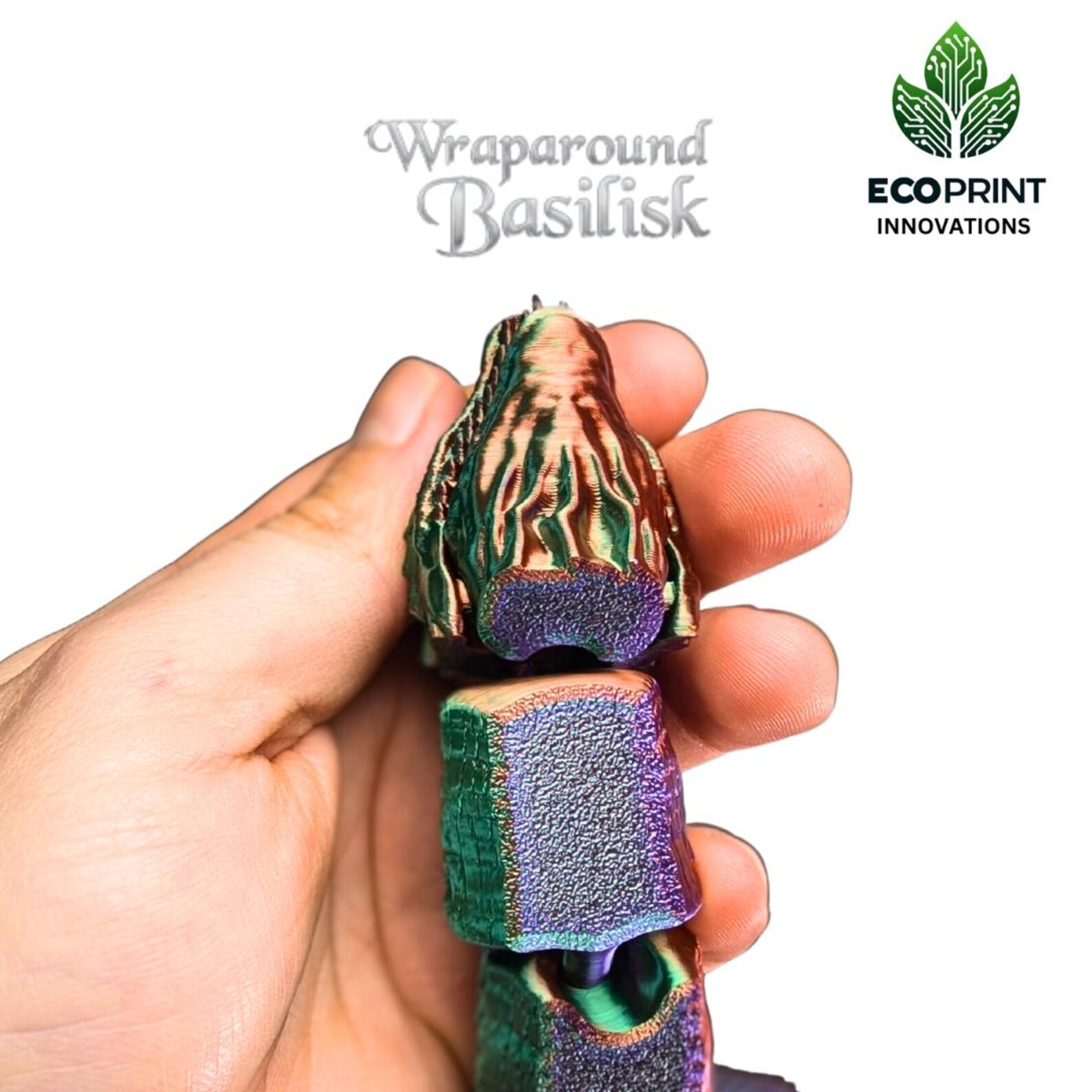 Articulated Basilisk Snake Toy - Flexible 3D Printed Wraparound Desk ...