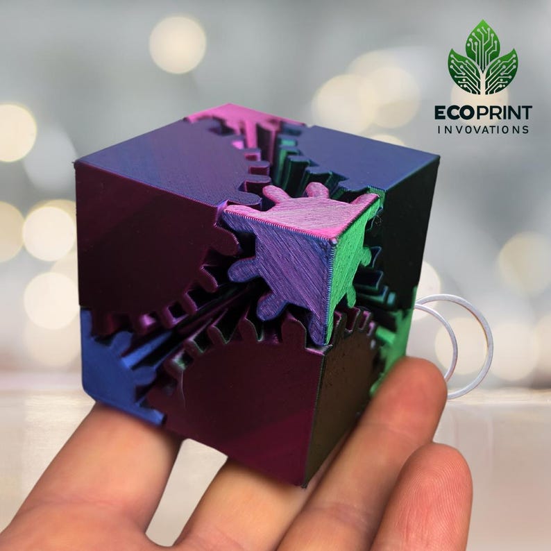 Gear Cube Fidget Toy - 3D Printed Sensory Tool for ADHD and Stress ...