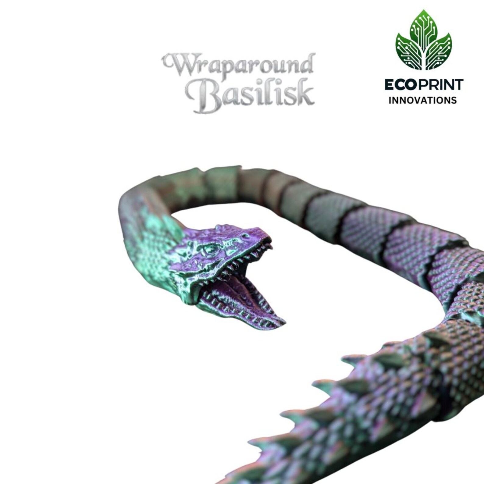 Articulated Basilisk Snake Toy - Flexible 3D Printed Wraparound Desk ...