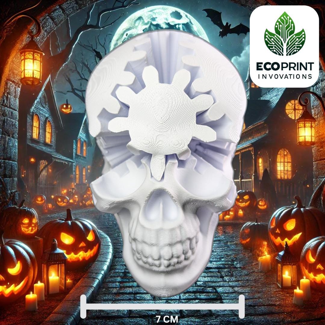 3D Printed Skull Fidget Toy Unique Halloween Gift for Stress Relief ...