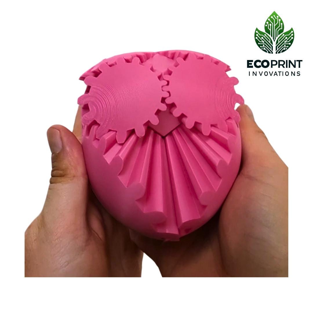 Gear Ball Fidget Toy Pink - 3D Printed Sensory Aid for ADHD, Autism ...