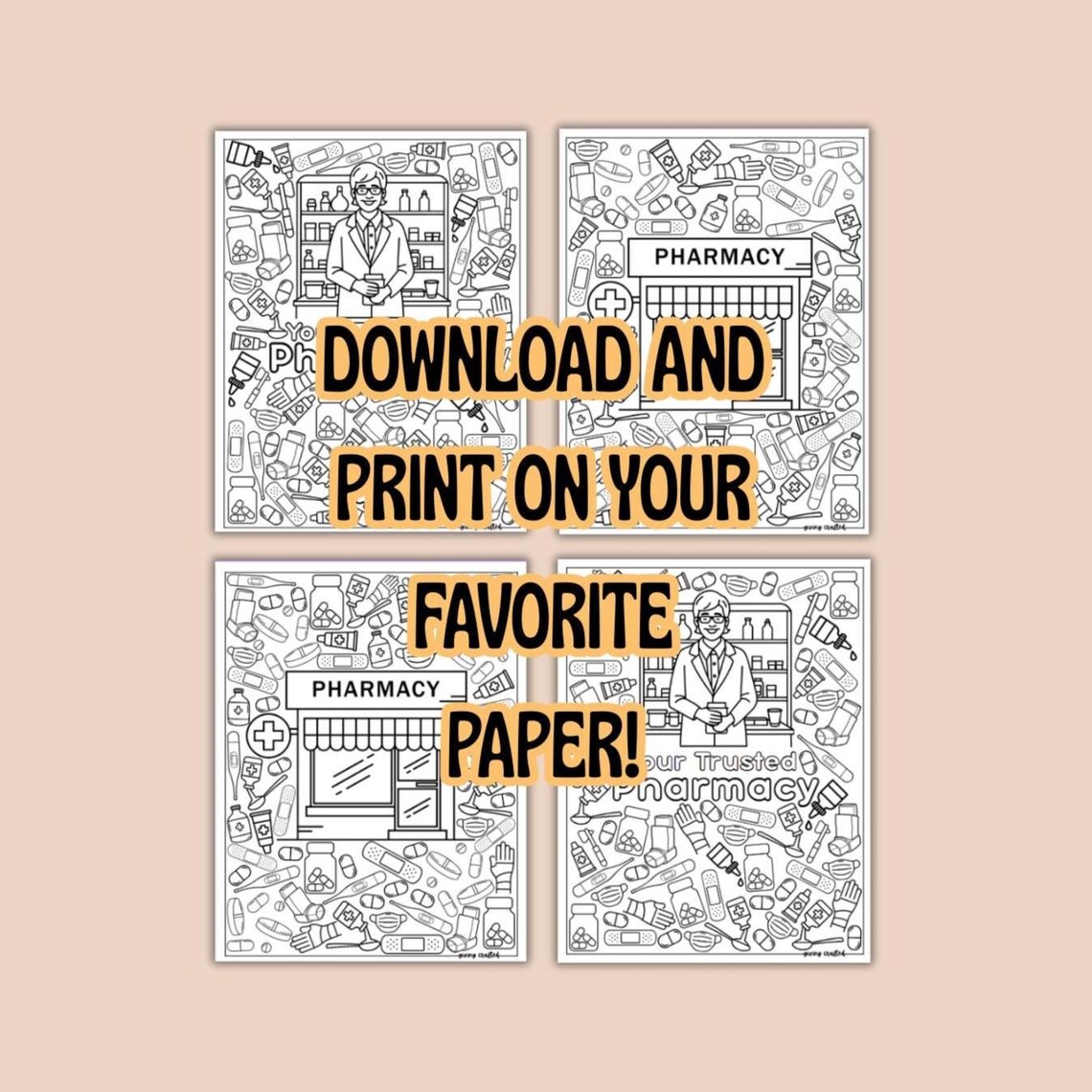Pharmacy Coloring Page Digital Download to Print - Etsy