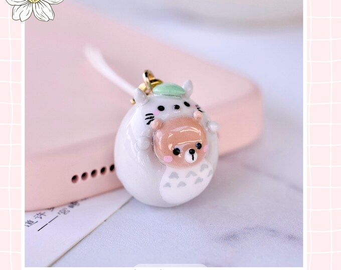 Handmade Studio Ghibli Totoro and Bear Phone Charm - Kawaii Charm ...