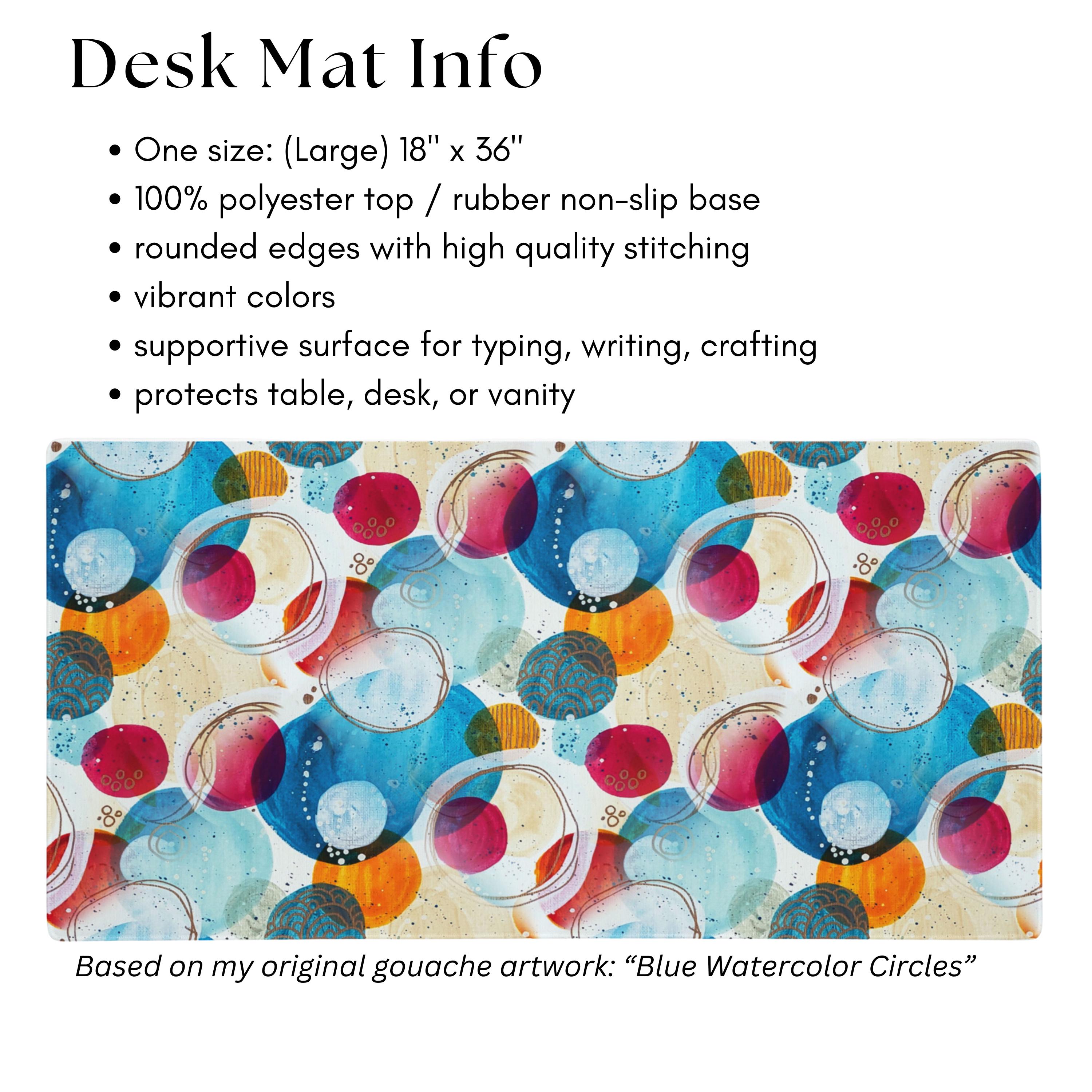 Abstract Blue Desk Mat Modern Aesthetic Large Cute Office Accessory ...