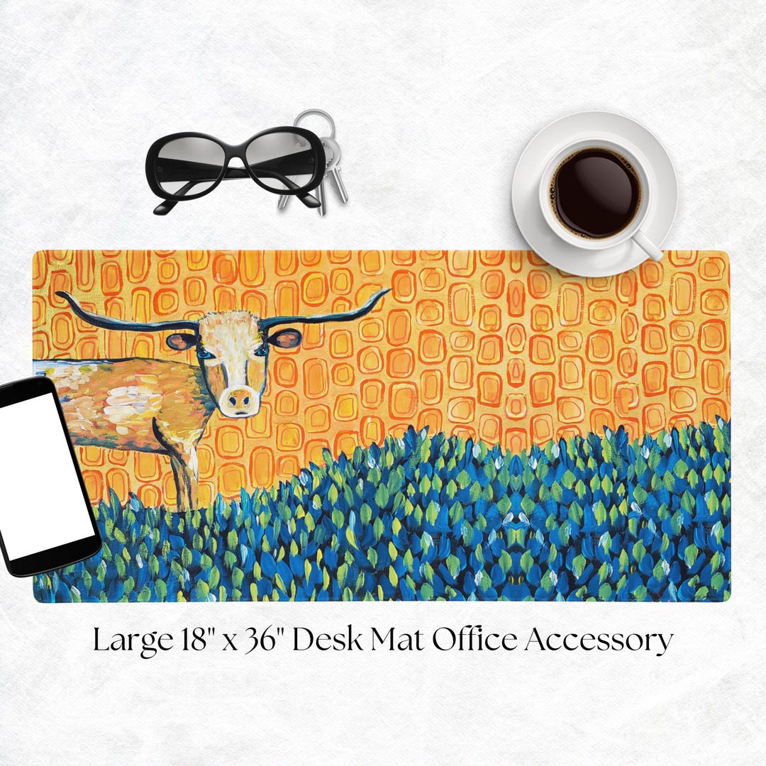 Longhorn Desk Mat | Texas Aesthetic | Large Cute Office Accessory ...