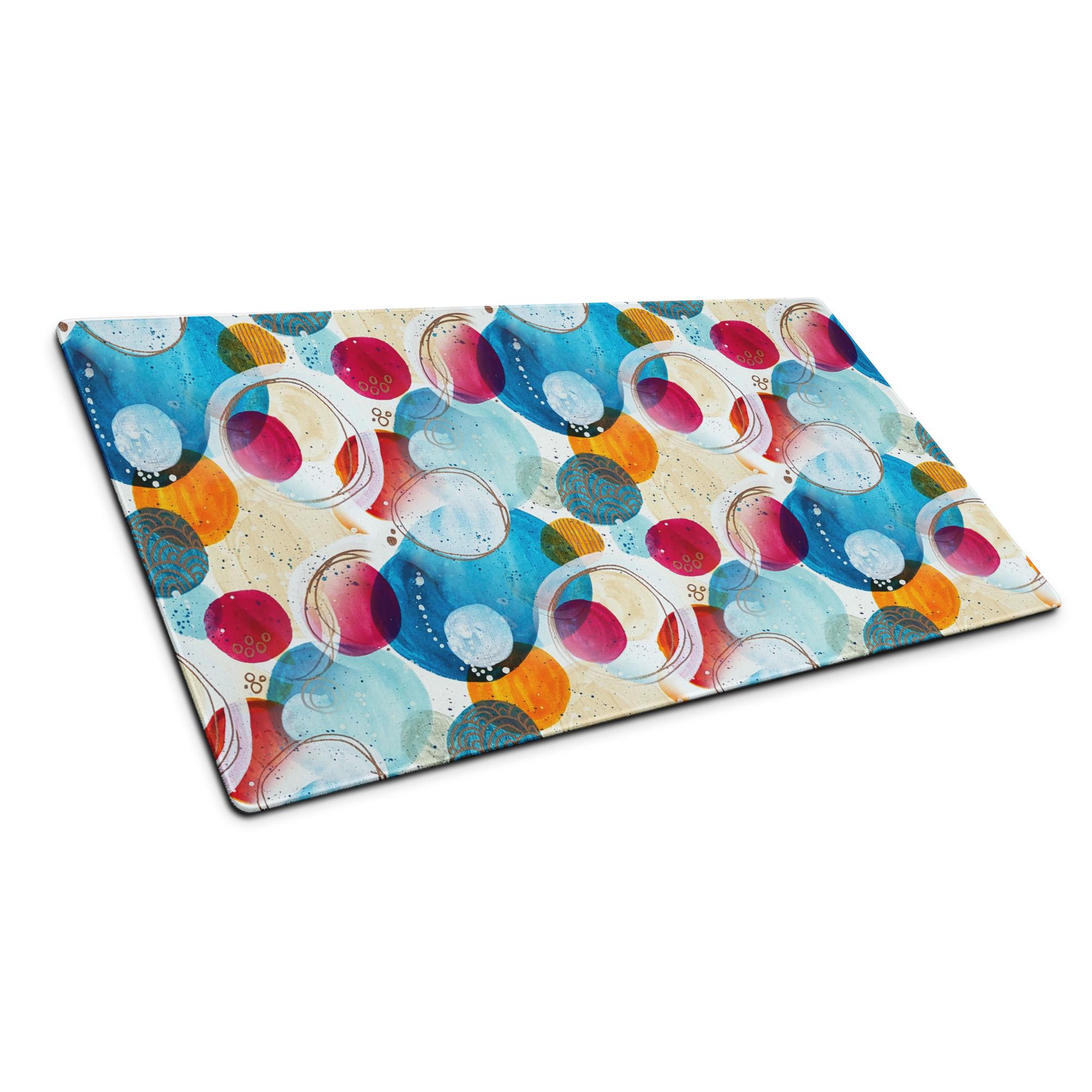Abstract Blue Desk Mat Modern Aesthetic Large Cute Office Accessory ...