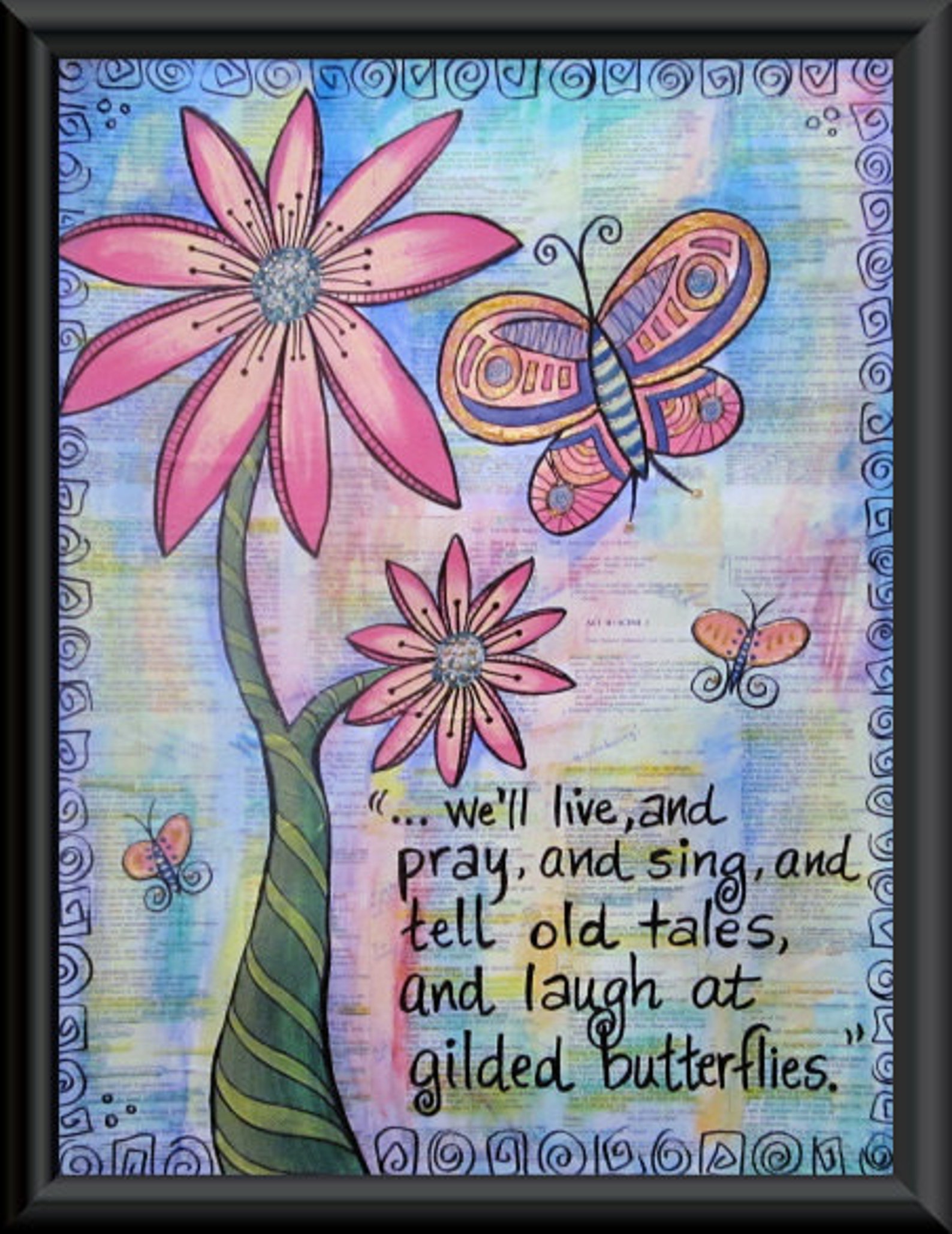 Shakespeare Quote Cordelia's Butterflies Original 18x24 - Etsy