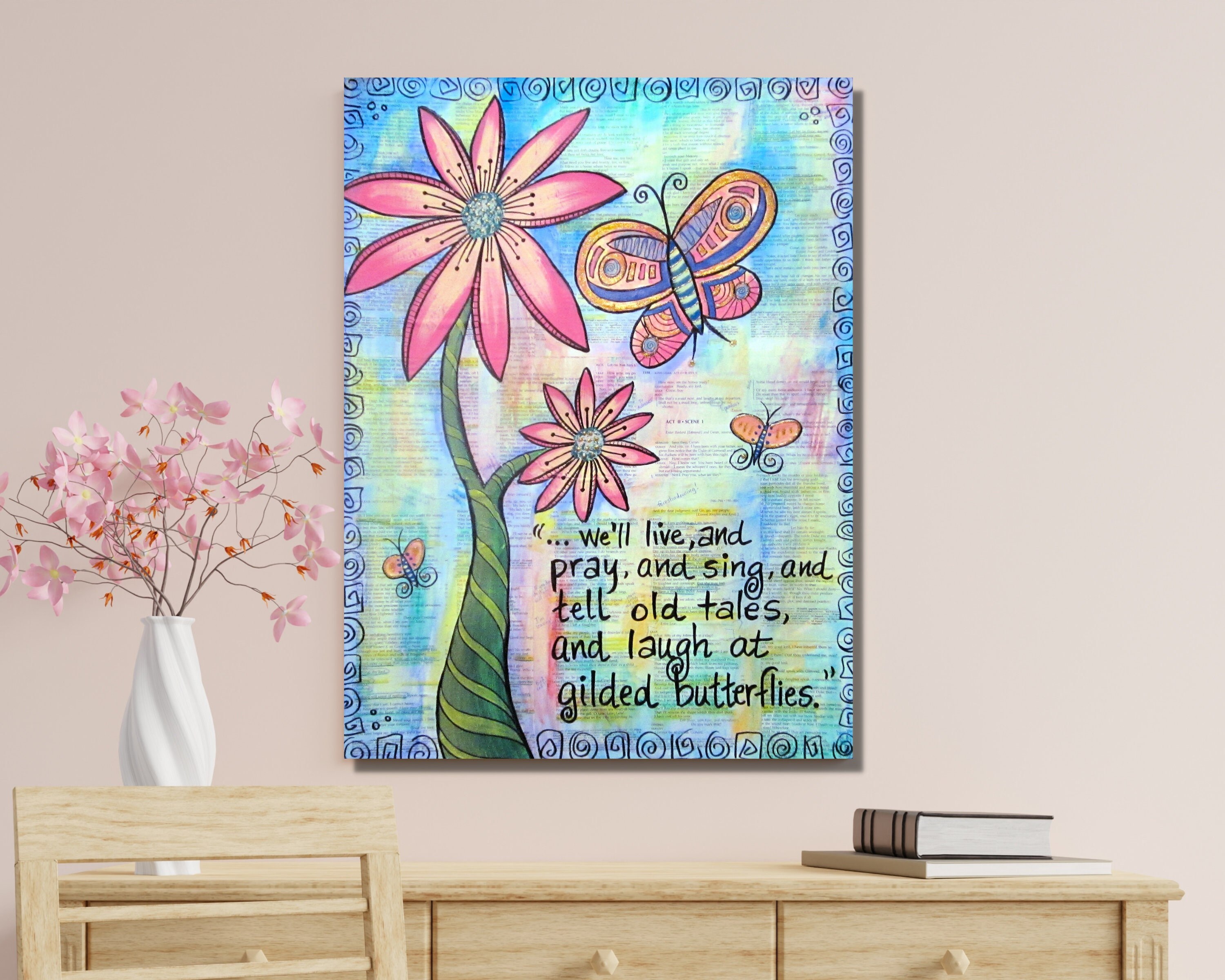 Shakespeare Quote Cordelia's Butterflies Original 18x24 - Etsy