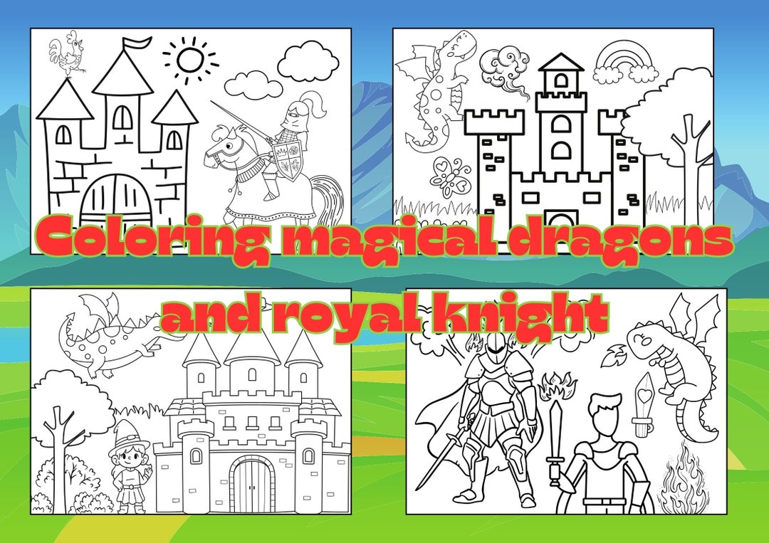 Coloring Pages - Dragons & Knights: A Mythical Coloring Adventure ...