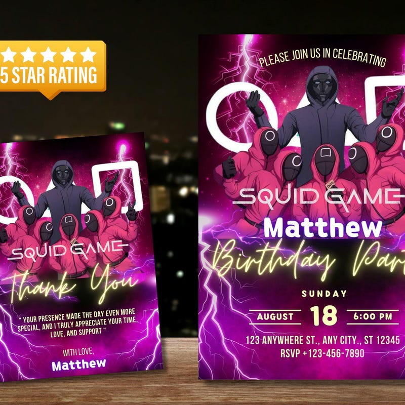 Squidgames Birthday Party Invitation - Etsy