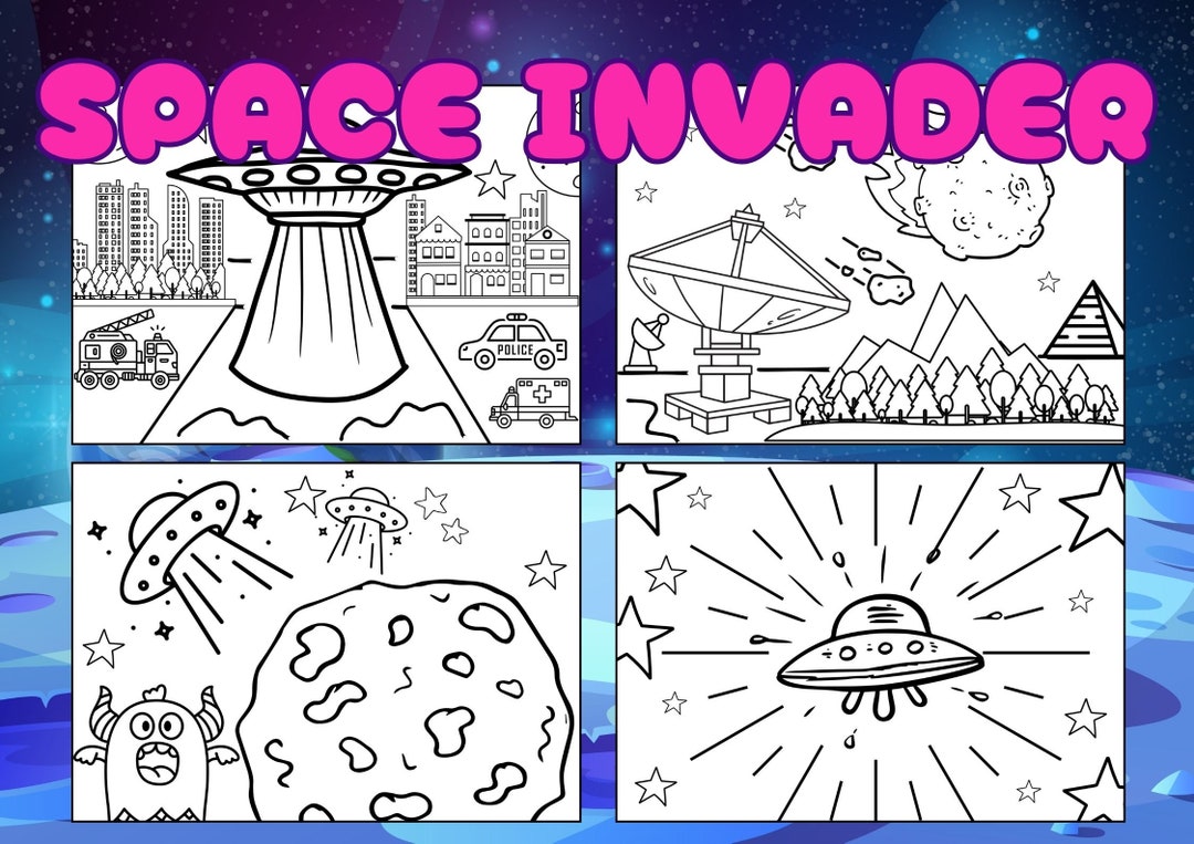 Coloring Pages, Space Invader Coloring Pages, Astronaut Outer Space ...