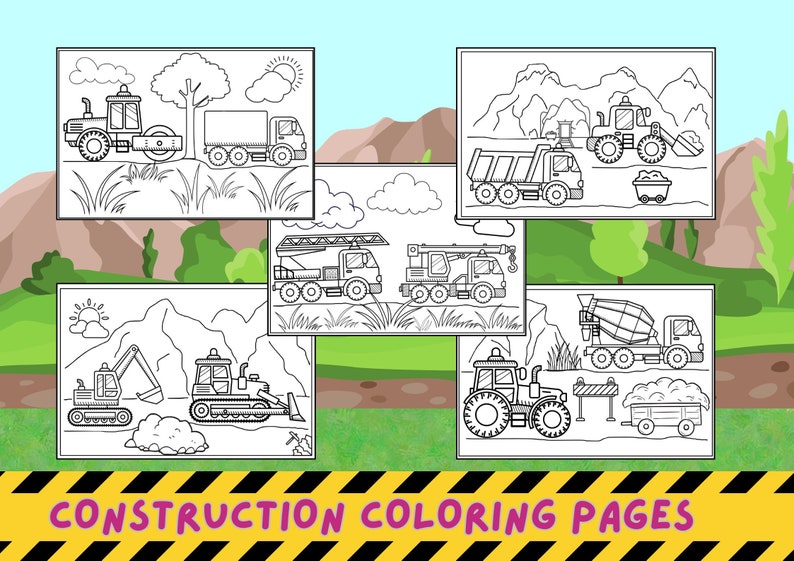 Construction Coloring Pages, 5 Printable Coloring Pages for Kids ...