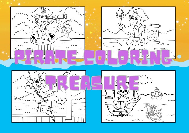 PIRATE Coloring Pages Kids Activity Printable for Children Art ...