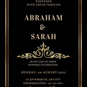 Vintage Wedding Invitation 7, Luxury Gold Wedding, Royal Wedding, Boho ...