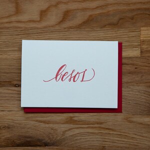 Letterpress Besos Card - Etsy