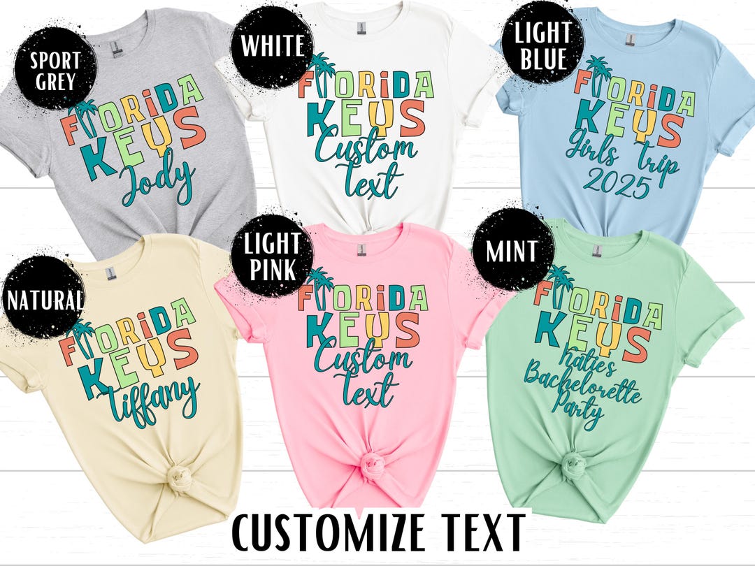 Custom Florida Keys Shirts, Florida Family Vacation Tshirts ...