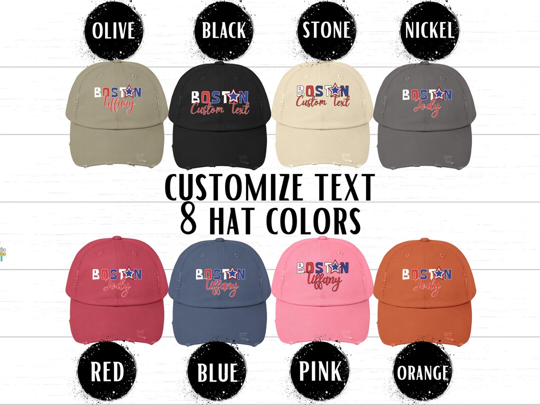 Custom Boston Hat, Matching Family Vacation Baseball Caps, Group School ...