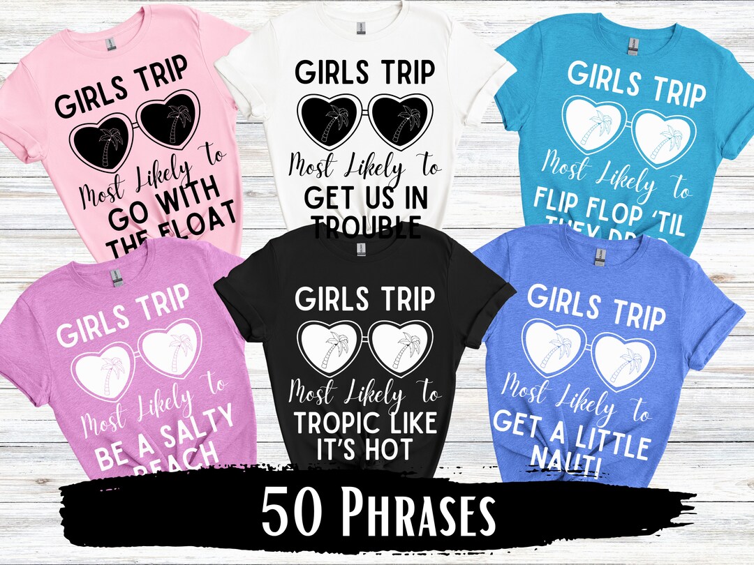 Custom Girls Trip Tee Shirts, Girls Beach Trip Tshirt, Personalized Girls Trip Gifts, Funny ...