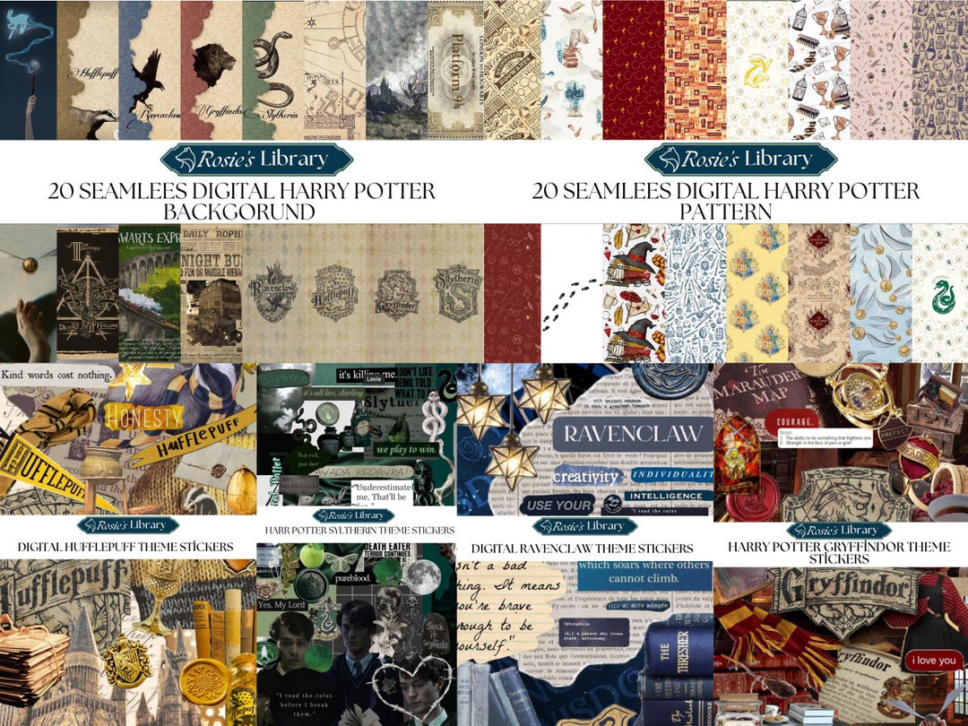 Digital Harry Potter Bundle Printable Stickers Wallpapers Backgrounds ...