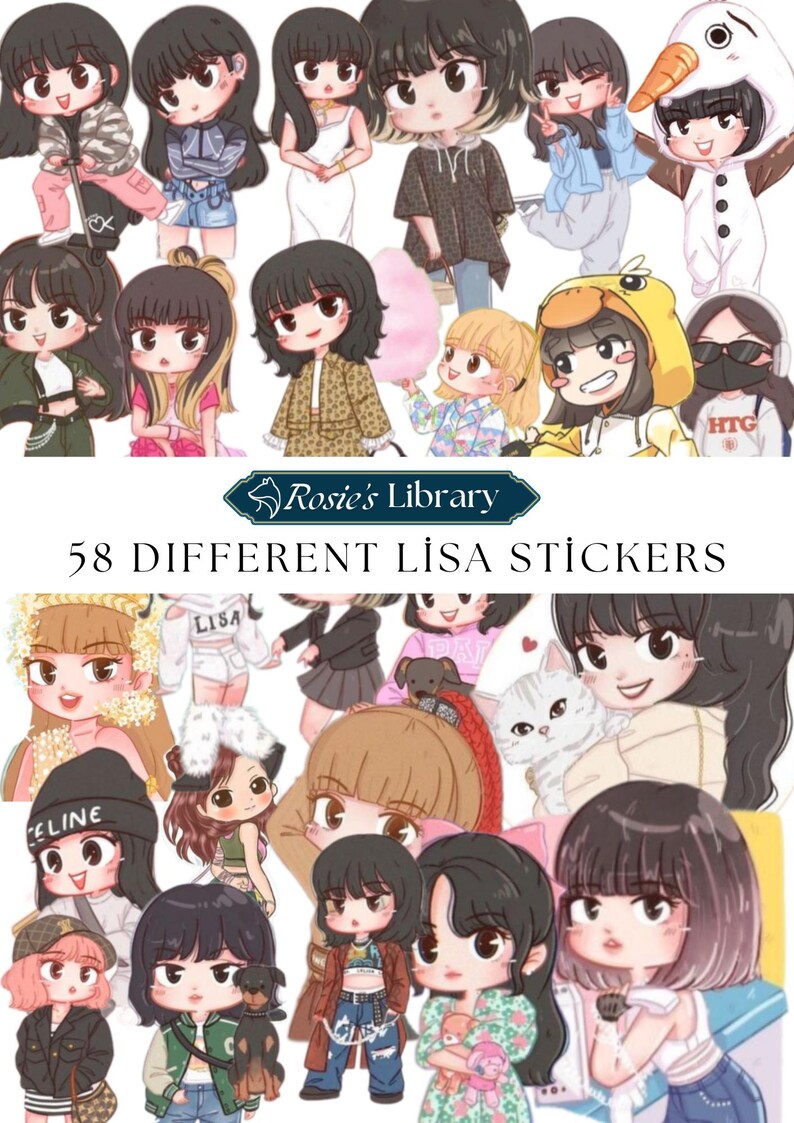 Lisa Clipart Digital Stickers Lalisa Manoban Blackpink Printable ...