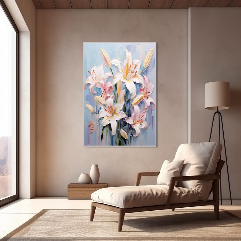 Soft Pastel Blossoms Elegant Floral Wall Art in Gentle Hues - Etsy