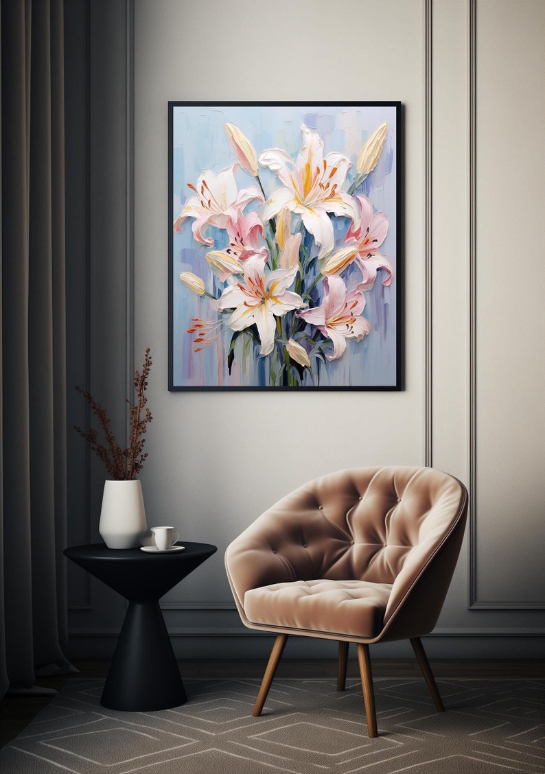 Soft Pastel Blossoms Elegant Floral Wall Art in Gentle Hues - Etsy