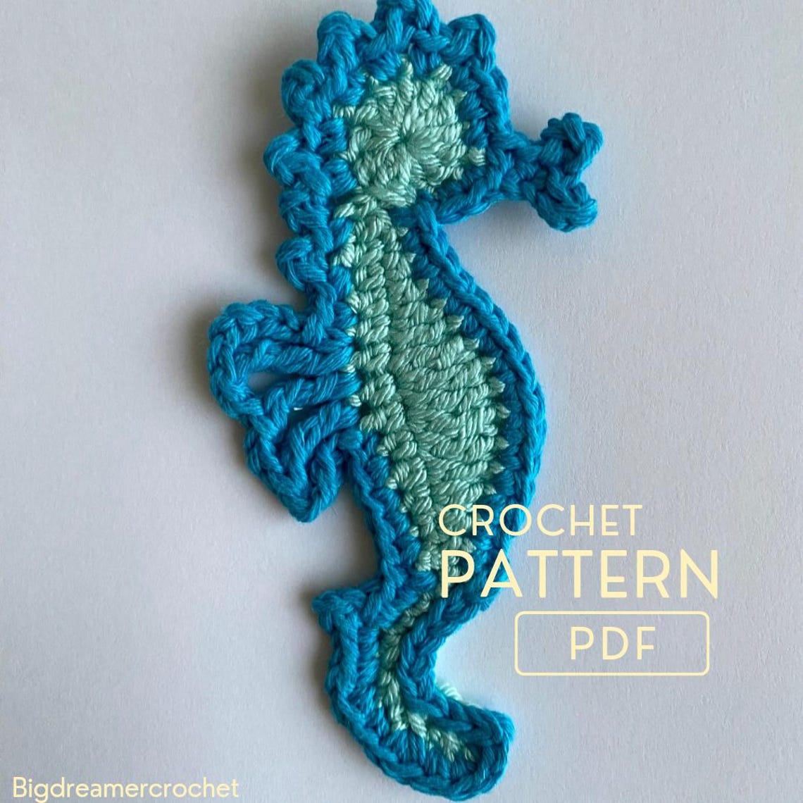PDF Pattern | Seahorse Crochet Pattern | Seahorse Applique Crochet ...