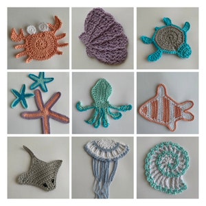 Seashell Crochet Pattern, Shells, Crochet Sealife Collection, Appliqué ...