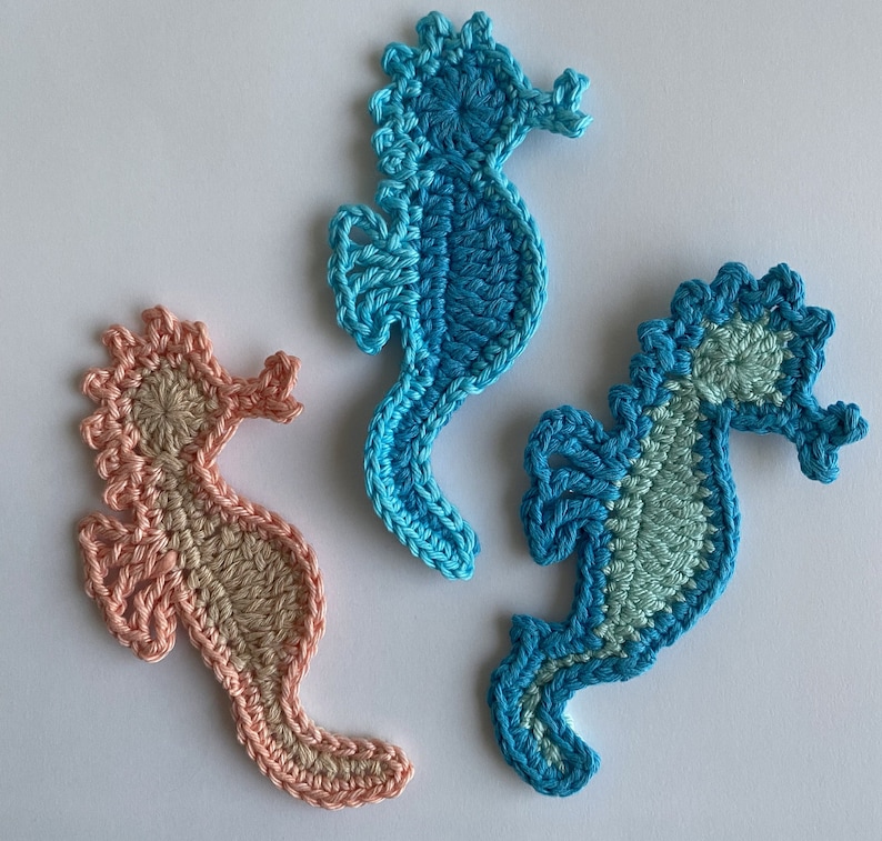 Seahorse Crochet Pattern, Seahorse Applique, Sea Motif - Etsy