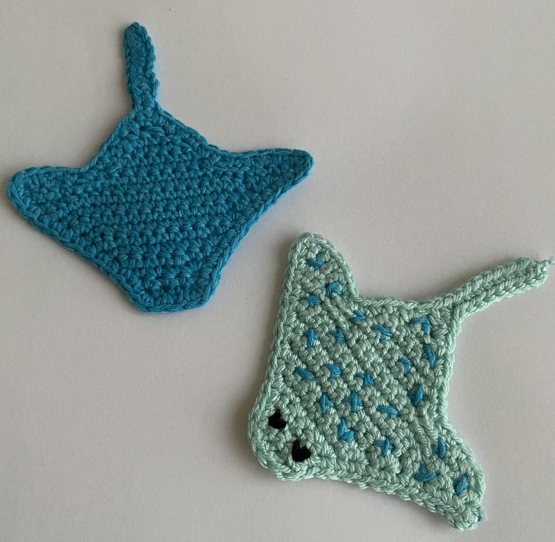 Stingray Crochet Pattern, Stingray Appliqué, Sea Motif, Crochet Motif ...