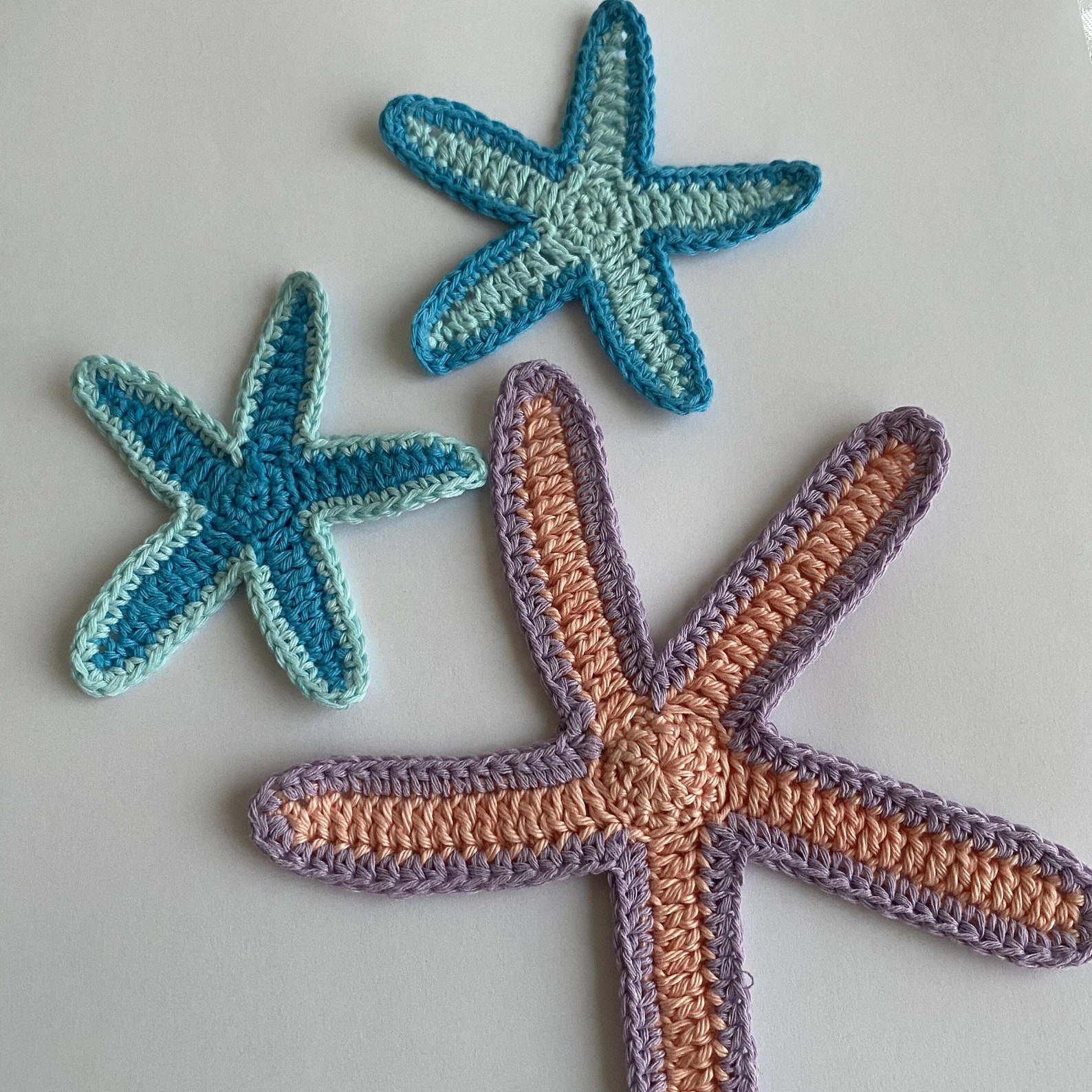 Starfish Crochet Pattern, Starfish Appliqué, Sea Motif, Sealife Crochet ...