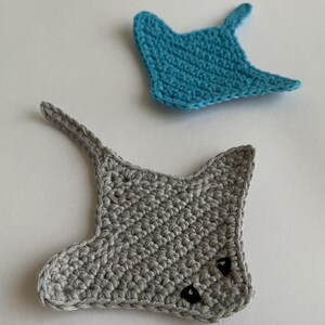 Stingray Crochet Pattern, Stingray Appliqué, Sea Motif, Crochet Motif ...