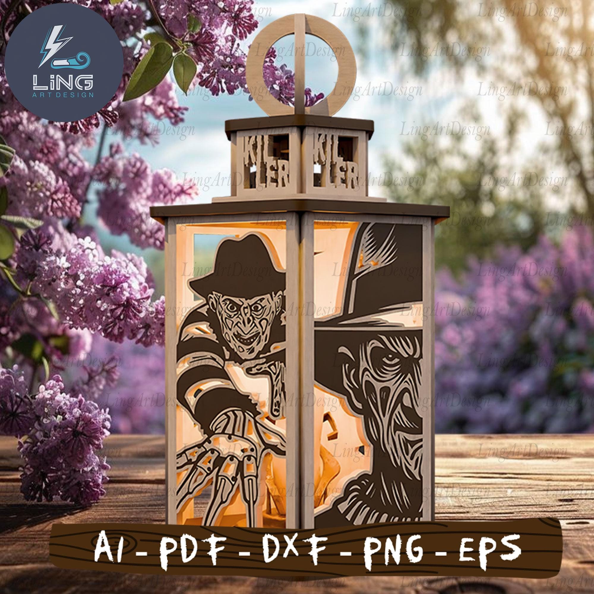 Horror Character Lantern Svg,halloween Lampcandle, Horror Lantern ...