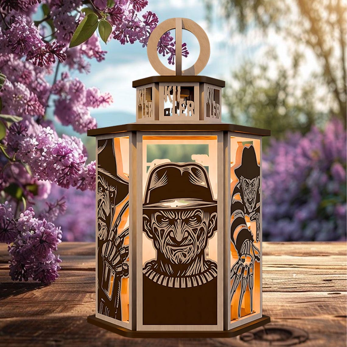 Horror Character Lantern Svg,halloween Lampcandle, Horror Lantern ...