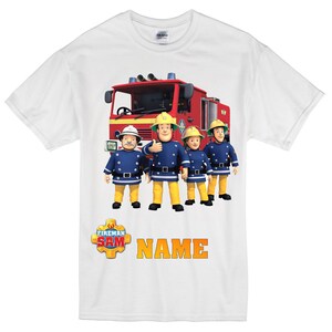 Fireman Sam Theme Kids Personalised Birthday T Shirt Various Colours - Etsy
