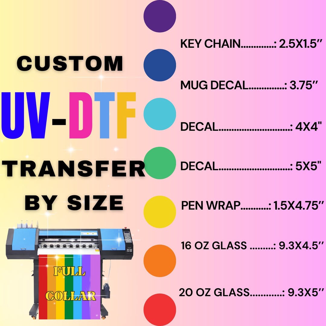 Custom Decal, Custom Uv Dtf Transfer, Custom Stickers, Uv Dtf Transfer ...