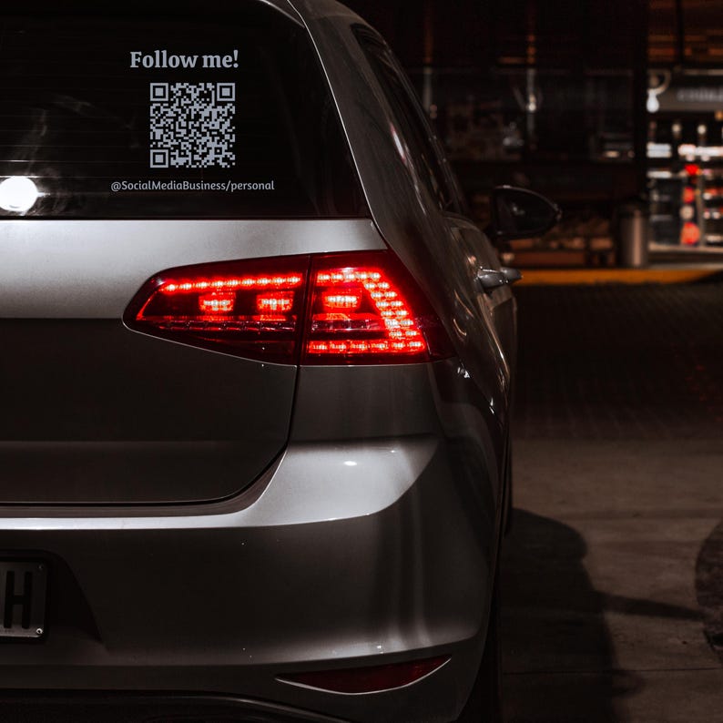 Custom QR Code Car Decal Social Media Sticker Instagram Facebook Tiktok ...