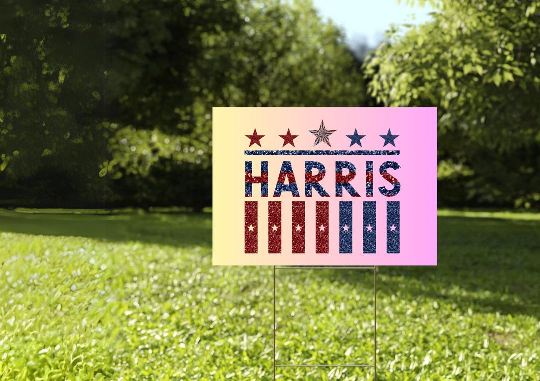 Kamala Harris 2024 Yard Sign, Kamala Supporter Yard Sign, Harris Stars ...