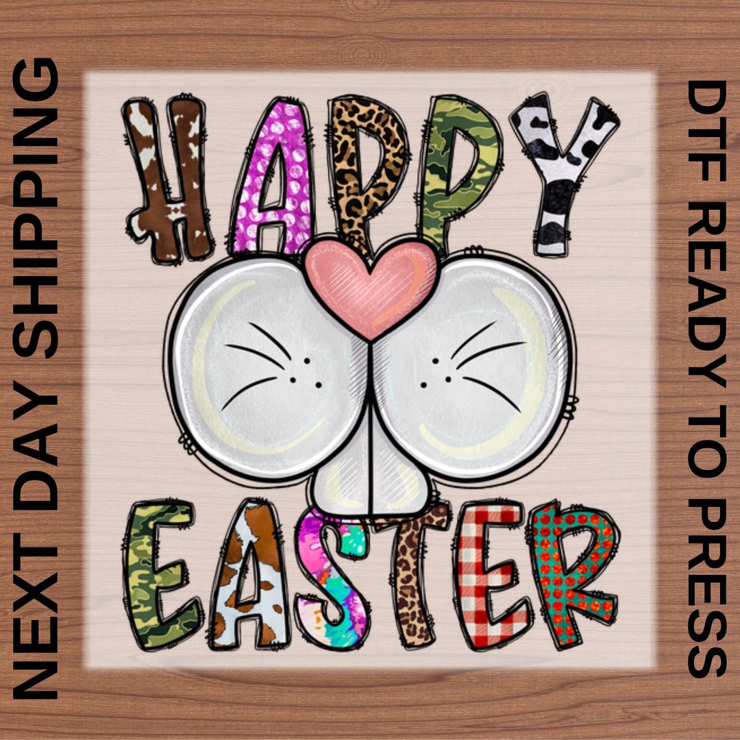 Easter Bunny Teethtee Dtf Transfers, Happy Easter Ready to Press Shirt ...