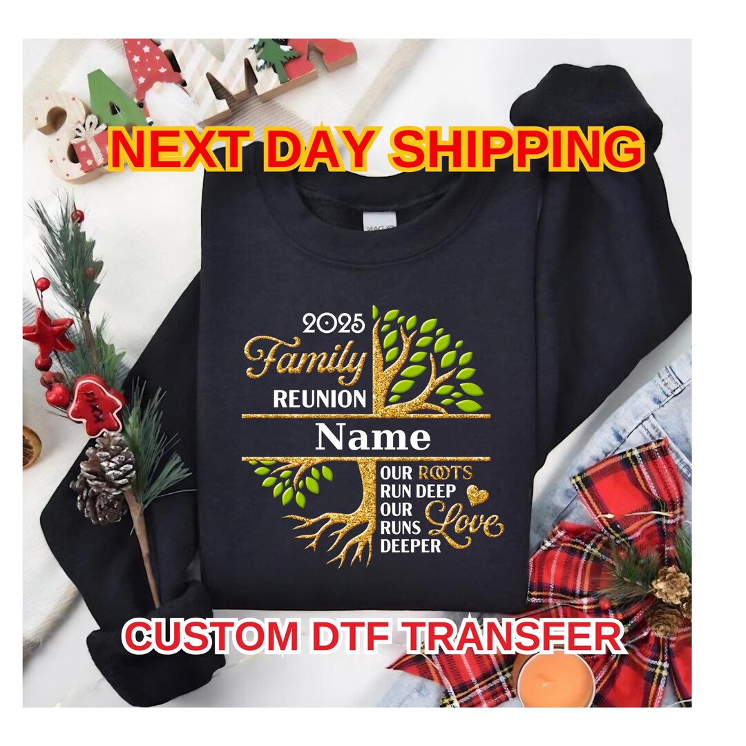 Custom Family Reunion 2026 Dtf Transfer, Personalized Family Tree Iron ...