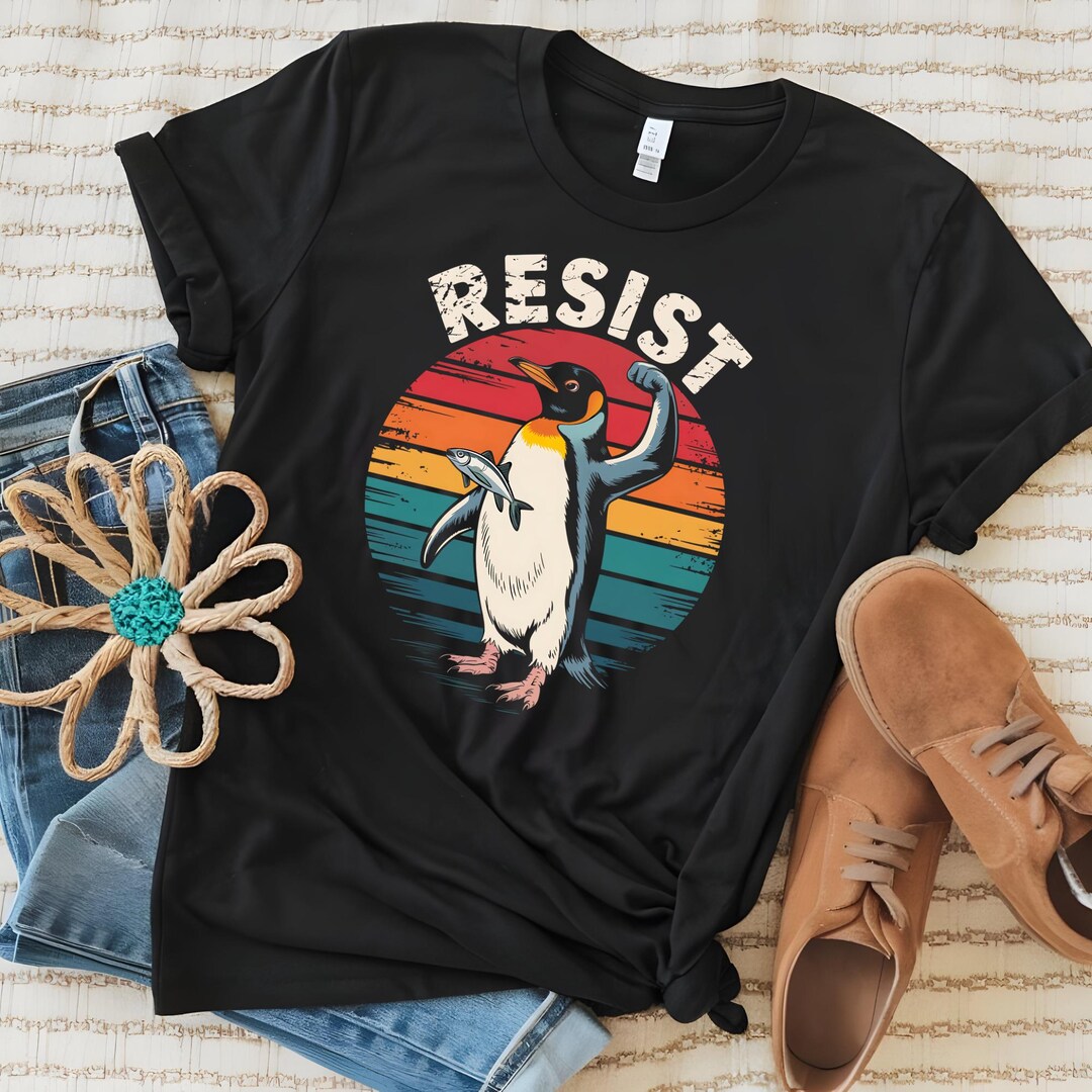 Resist Penguin Easy to Apply DTF, Funny Retro Animal Dtf Transfer Ready ...