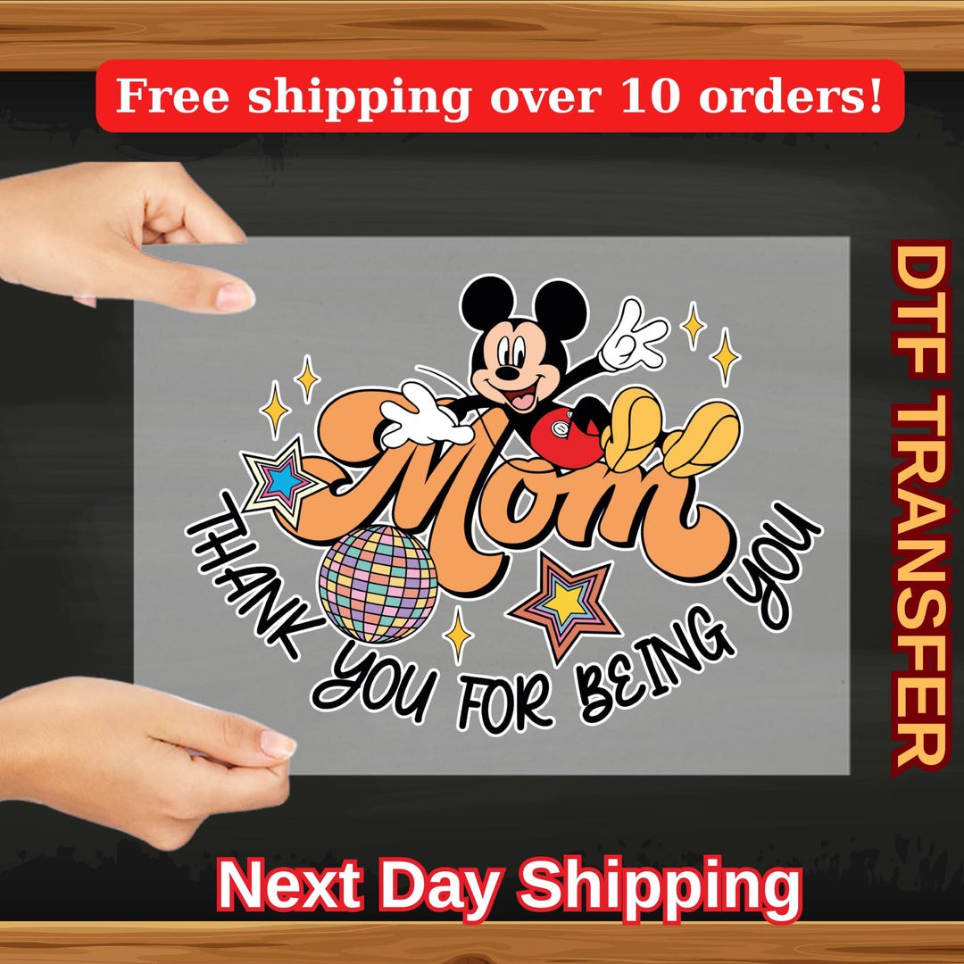 Disney Mom Dtf Transfer, Mickey Mouse Mother's Day Iron on for T-shirt ...